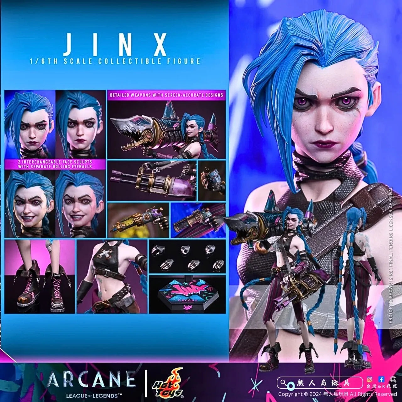 Hot Toys Jinx Hot Toys Arcane TMS137 1/6th scale Collectible Figure ...